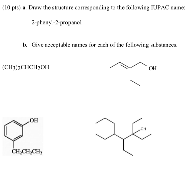 Solved (10 pts) a. Draw the structure corresponding to the | Chegg.com