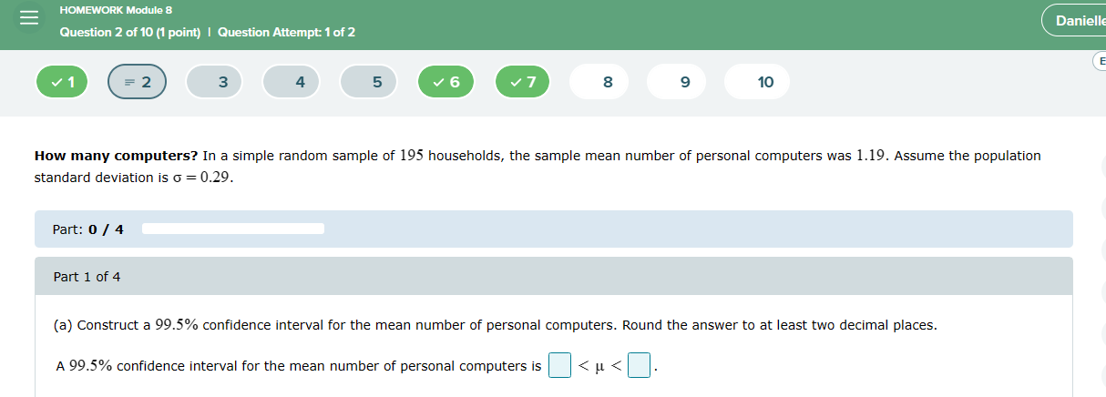 Solved HOMEWORK Module 8 Question 2 of 10 (1 point) I | Chegg.com