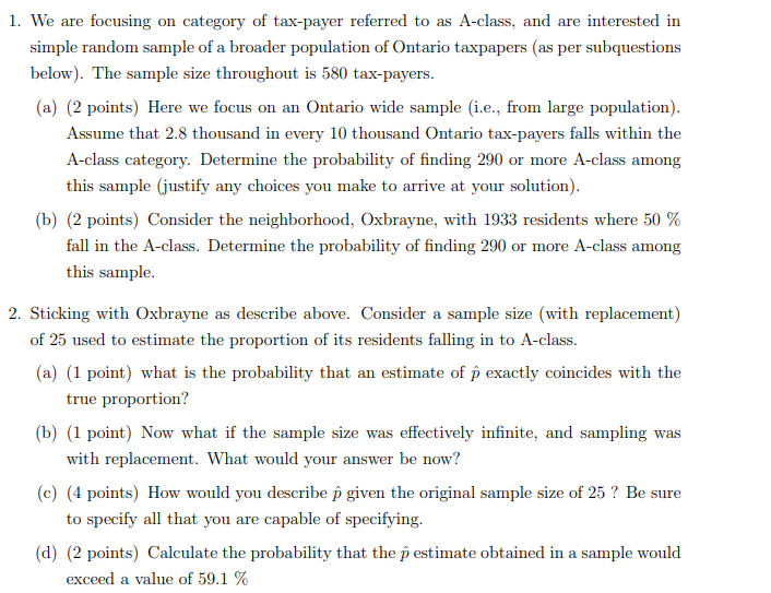 Solved 1. We are focusing on category of tax-payer referred | Chegg.com