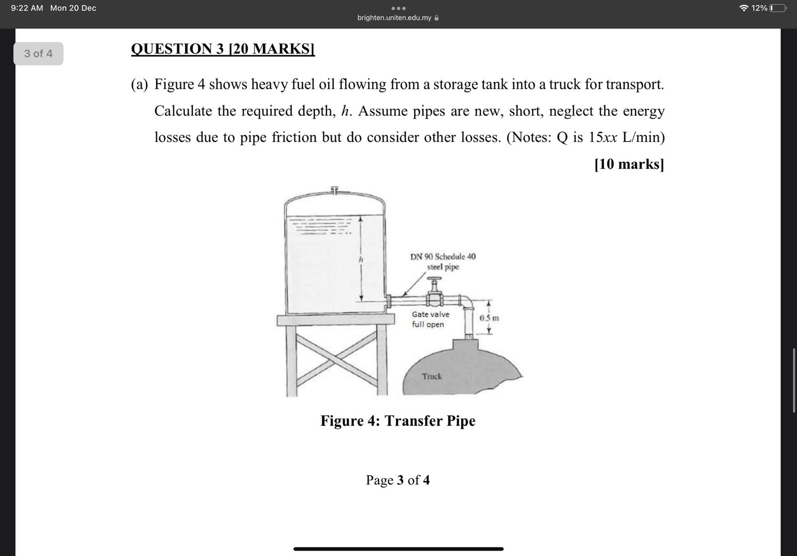 Solved 9:22 AM Mon 20 Dec 12% ! brighten.uniten.edu.my 3 of | Chegg.com