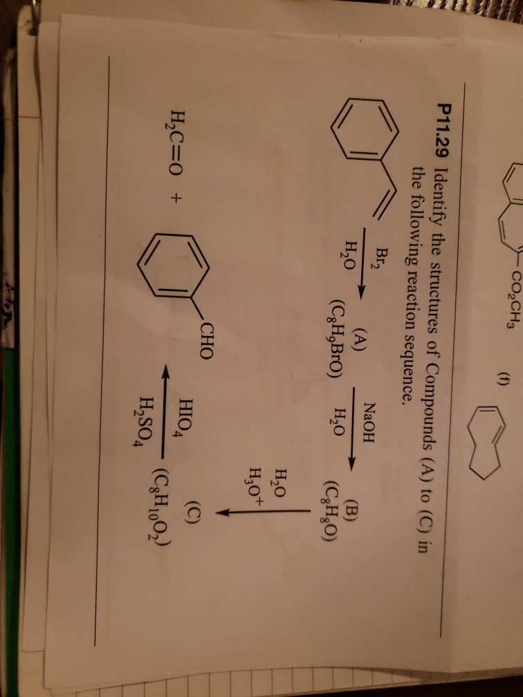 Solved CO2CH3 CO CHW P11.29 Identify the structures of | Chegg.com