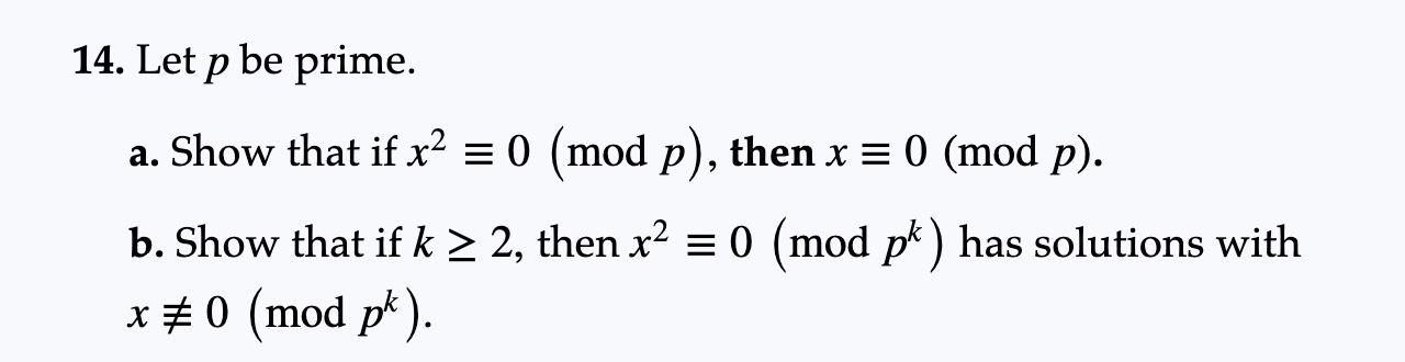 Solved Let p be prime.\\na. Show that if x^(2)-=0(modp), | Chegg.com