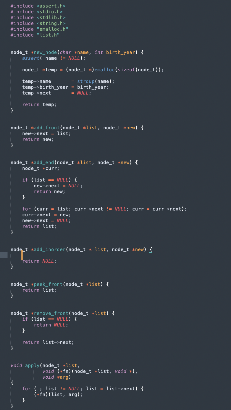 Solved I have to complete an add_inorder function in C | Chegg.com