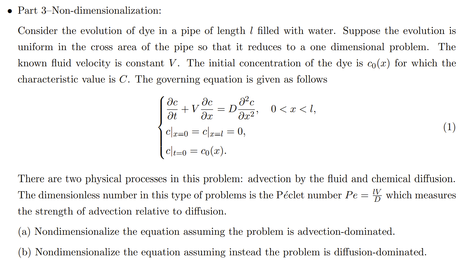 Part 3-Non-dimensionalization: Consider the | Chegg.com