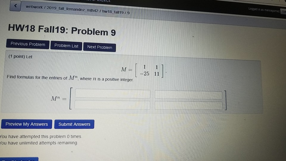 Solved HW18 Fall19: Problem 5 Previous Problem Problem List | Chegg.com