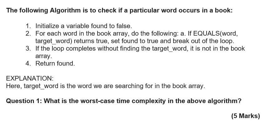 Solved The following Algorithm is to check if a particular | Chegg.com