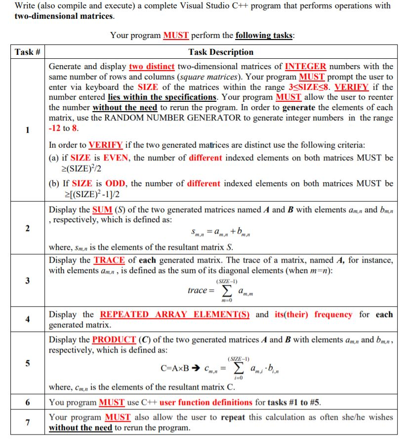write (also compile and execute) a complete visual | Chegg.com