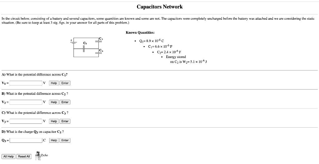Solved Capacitors Network situation. (Be sure to keep at | Chegg.com