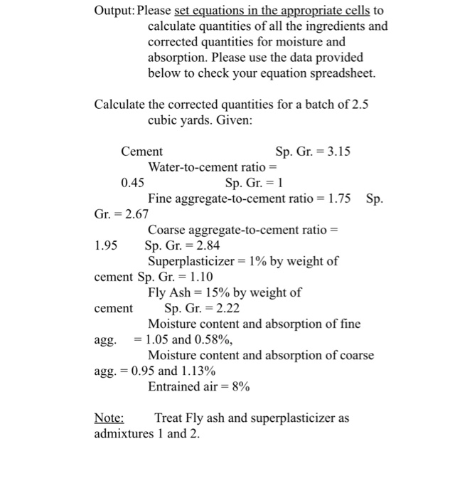 Solved 1. Develop an Excel spreadsheet to calculate the | Chegg.com