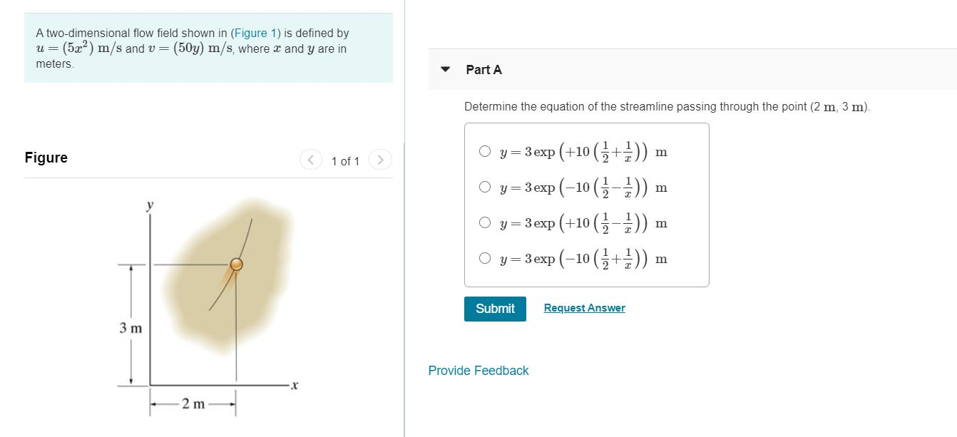 Solved A two-dimensional flow field shown in (Figure 1) is | Chegg.com