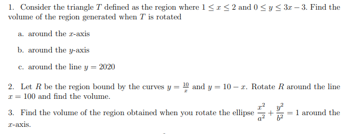 Solved 1. Consider the triangle T defined as the region | Chegg.com