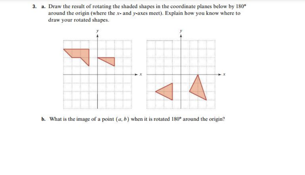 Solved 3. a. Draw the result of rotating the shaded shapes | Chegg.com