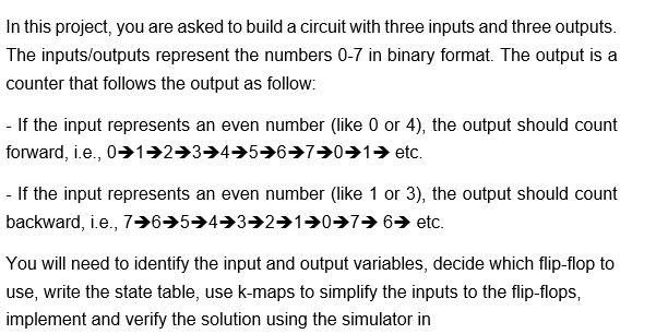 Solved In this project, you are asked to build a circuit | Chegg.com
