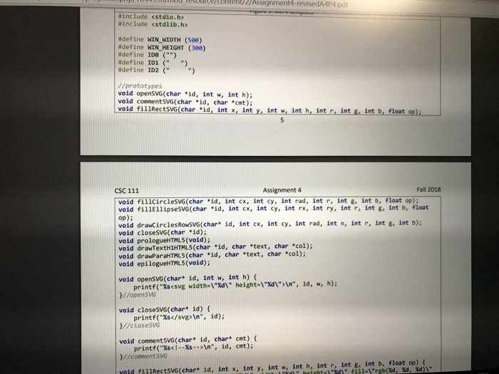 CSC 111 In Assignment 4 Part IV, you are given a C | Chegg.com