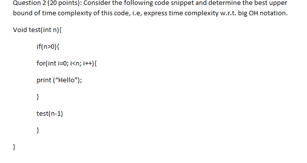 Solved Question 2 (20 points): Consider the following code | Chegg.com