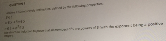 Solved Assume S is a recursively defined set, defined by the | Chegg.com