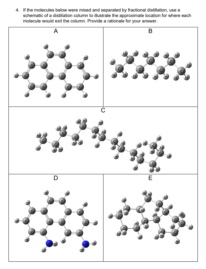 Solved 4. If the molecules below were mixed and separated by | Chegg.com