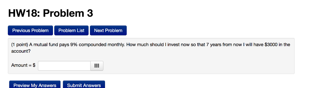 Solved HW18: Problem 3 Previous Problem Problem List Next | Chegg.com