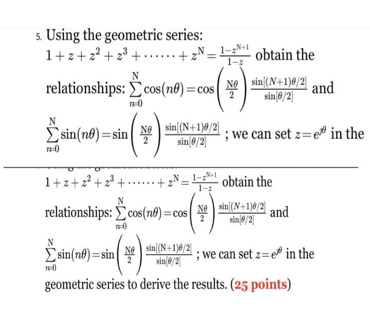 Solved 5. Using the geometric series: | Chegg.com