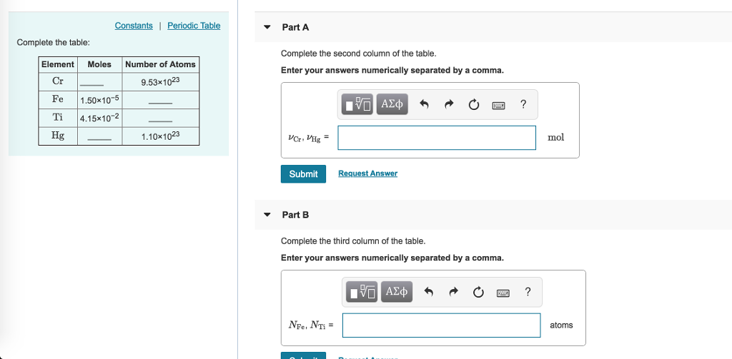 Solved Tabl Part A Complete the table: Complete the second | Chegg.com