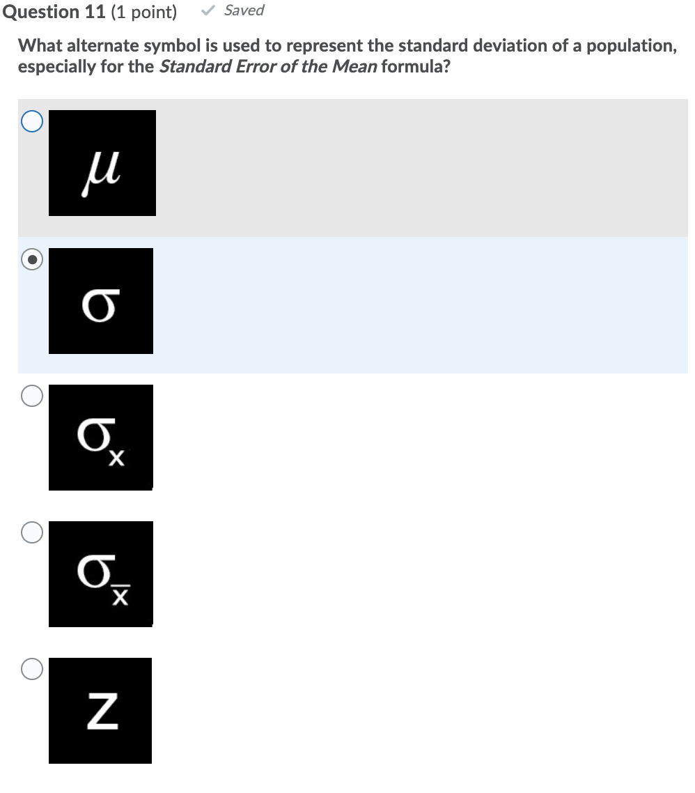 Population Standard Deviation Symbol