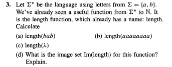 Solved 3. Let E* be the language using letters from E = (a, | Chegg.com