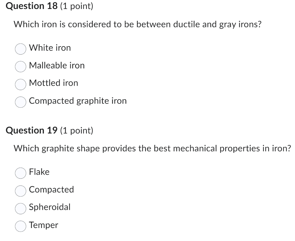Solved Which iron is considered to be between ductile and | Chegg.com