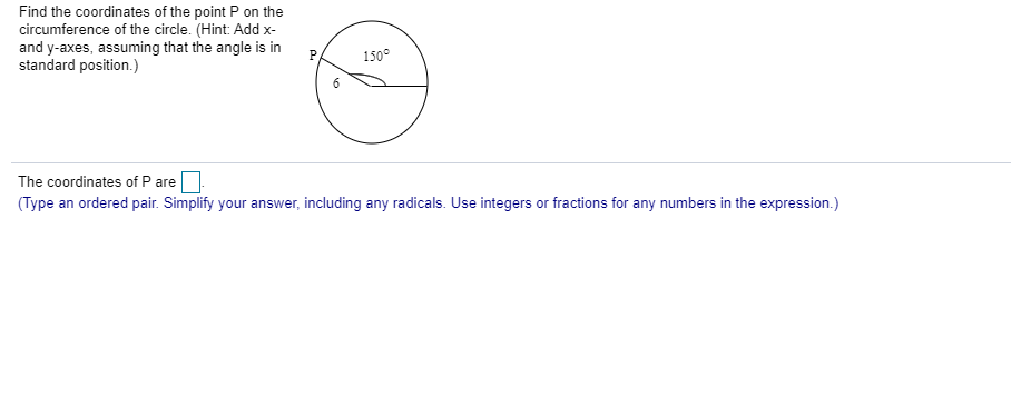 Solved Find the coordinates of the point P on the | Chegg.com