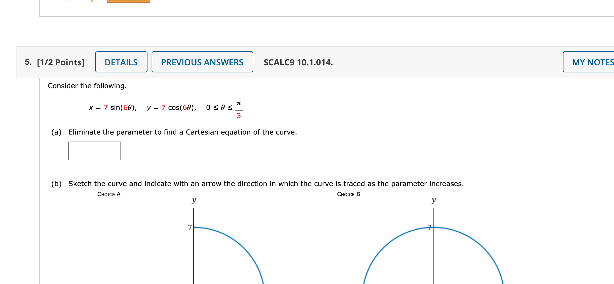 Solved 5. [1/2 Points] DETAILS PREVIOUS ANSWERS SCALC9 | Chegg.com
