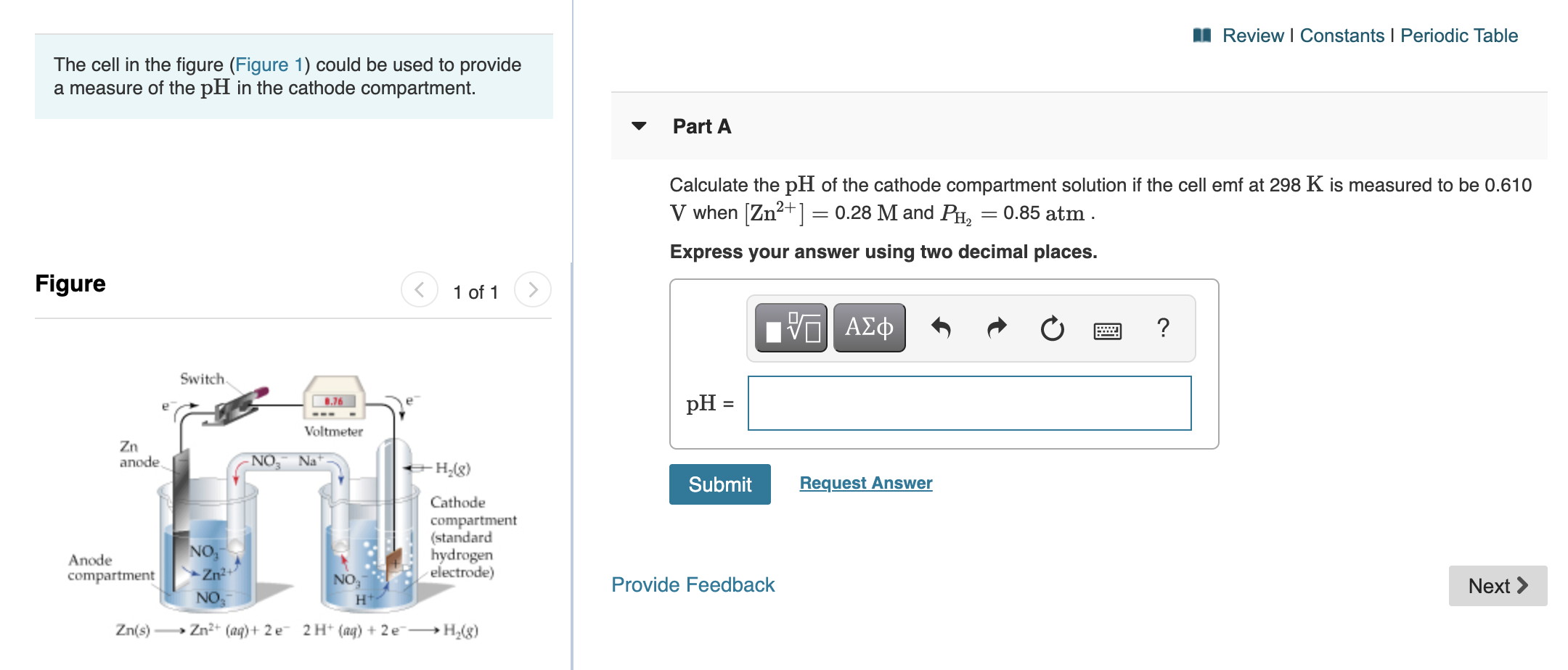 Solved II Review Constants | Periodic Table The cell in the | Chegg.com