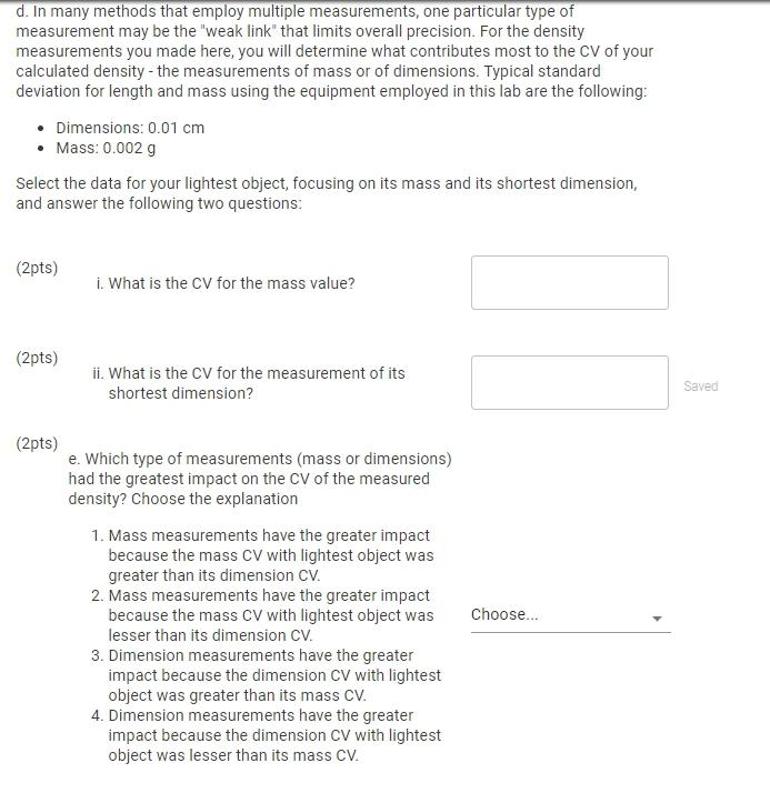 Please answer What is the CV for the mass | Chegg.com