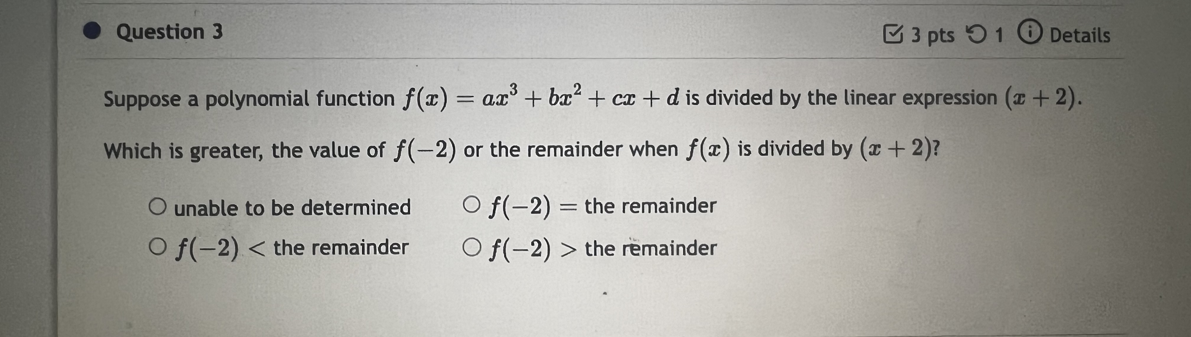 Solved Suppose a polynomial function f(x)=ax3+bx2+cx+d is | Chegg.com