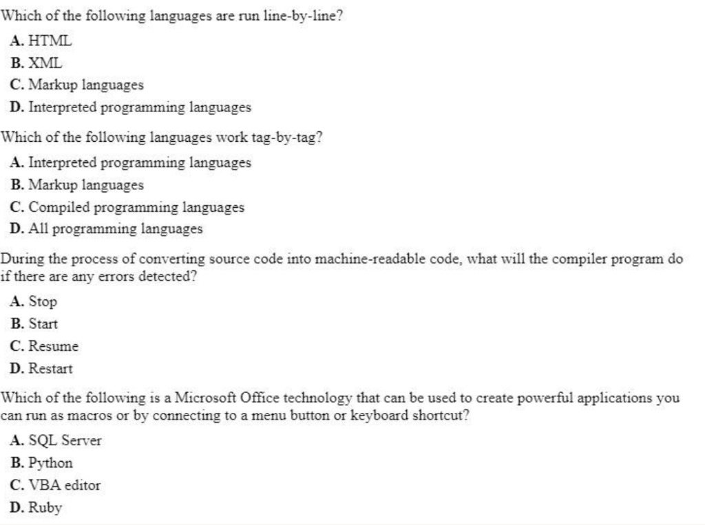 Solved Which of the following languages are run | Chegg.com