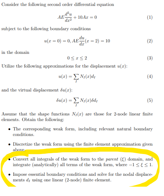 Solved Consider the following second order differential | Chegg.com