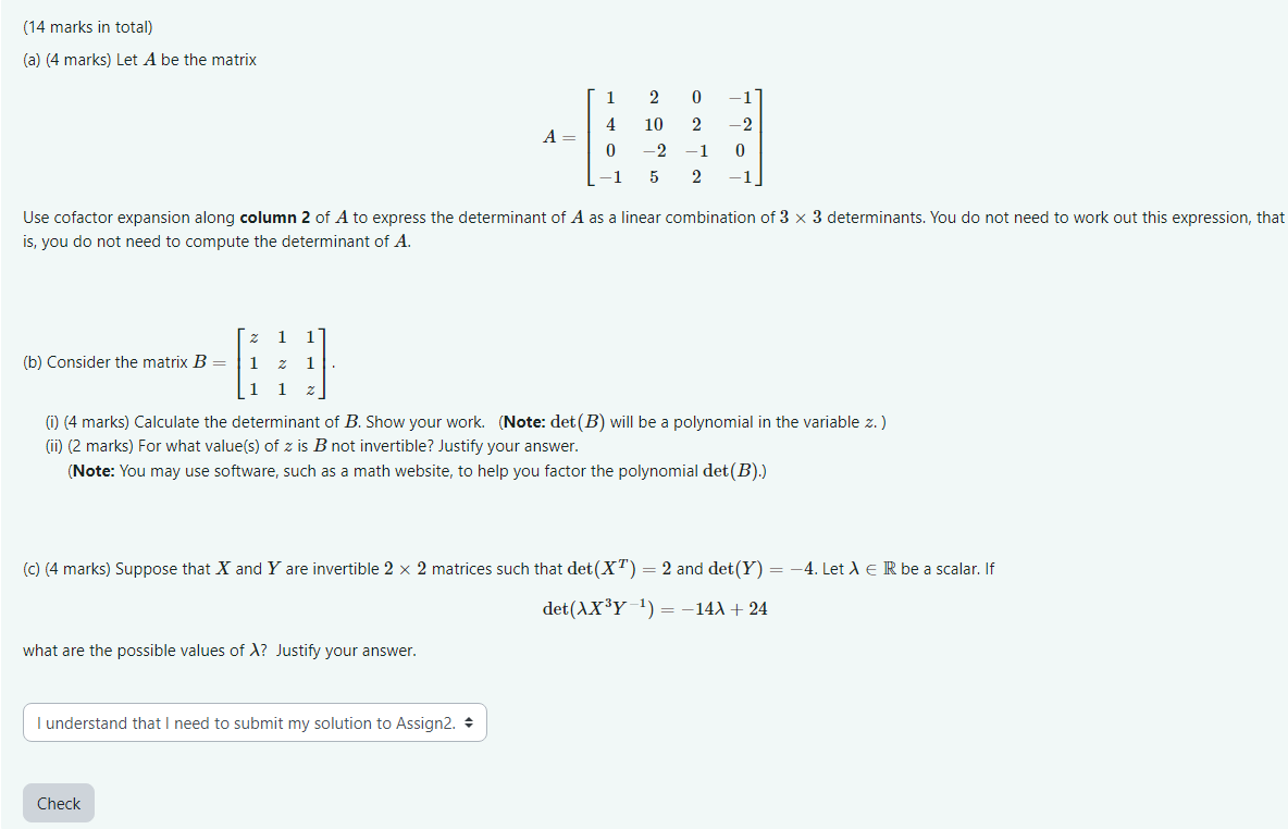Solved (14 ﻿marks in total)(a) (4 ﻿marks) ﻿Let A ﻿be the | Chegg.com