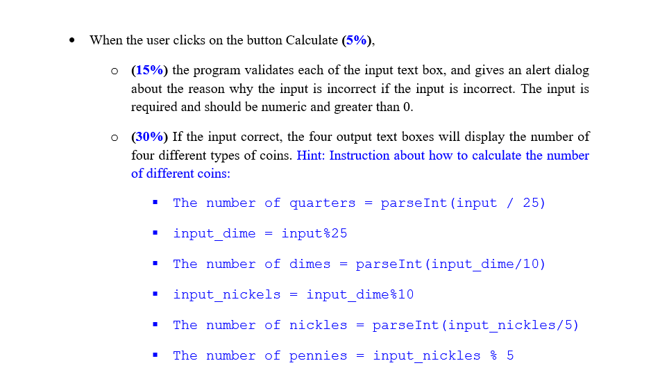 Solved Problem 2(50%) : Using JavaScript, create a simple | Chegg.com Solved Problem 2(50%) : Using JavaScript, create a simple | Chegg.com