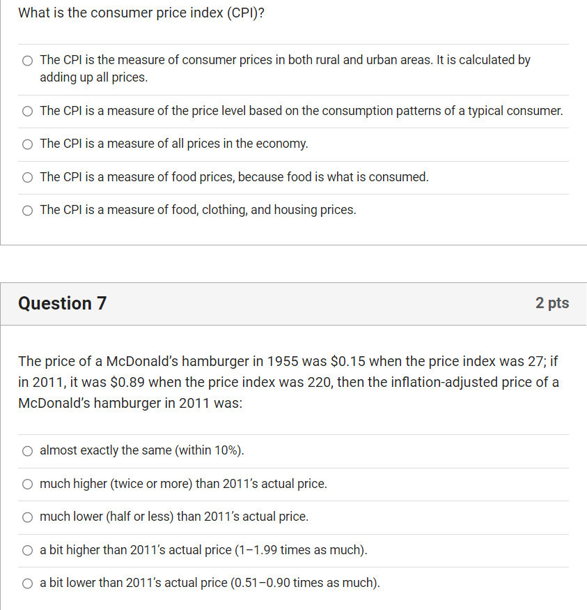 Solved What is the consumer price index (CPI)? The CPI is | Chegg.com