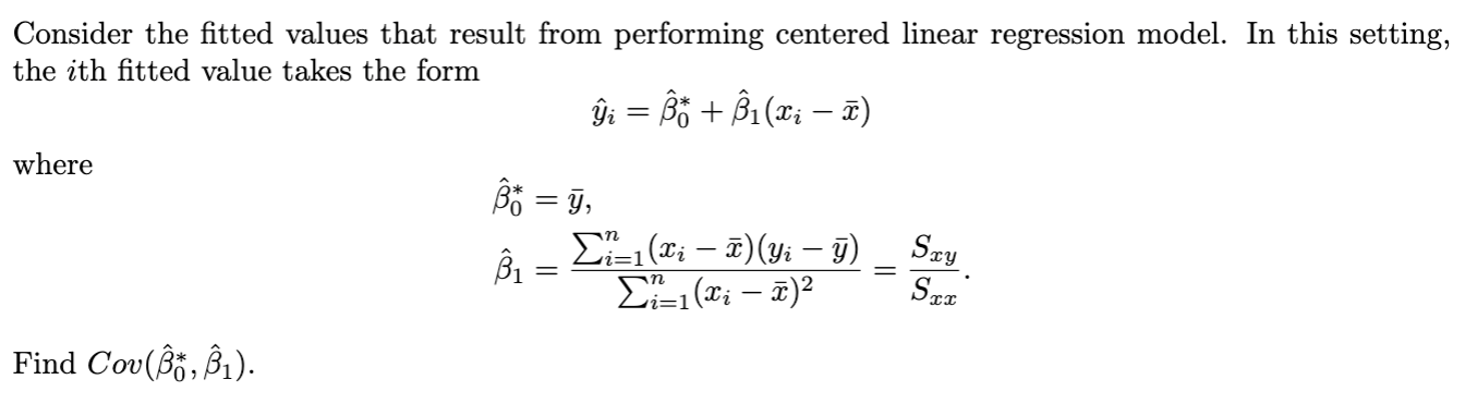 Solved Consider the fitted values that result from | Chegg.com