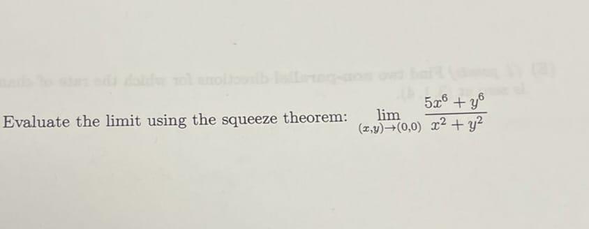 Solved Evaluate the limit using the squeeze theorem: | Chegg.com