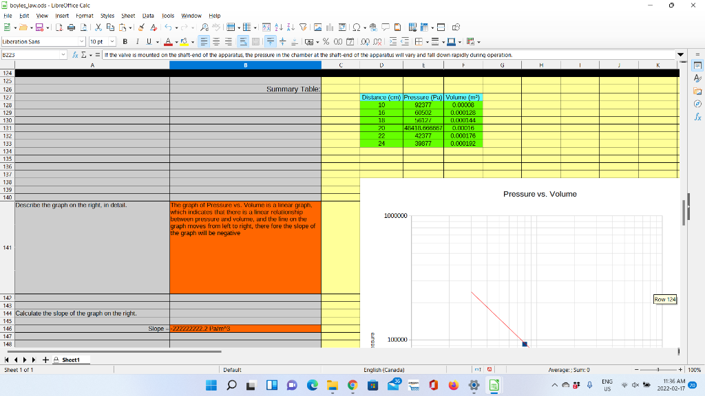Solved 1 K A boyles_law.ods - LibreOffice Calc File Edit | Chegg.com