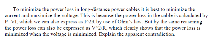 Solved To minimize the power loss in long-distance power | Chegg.com