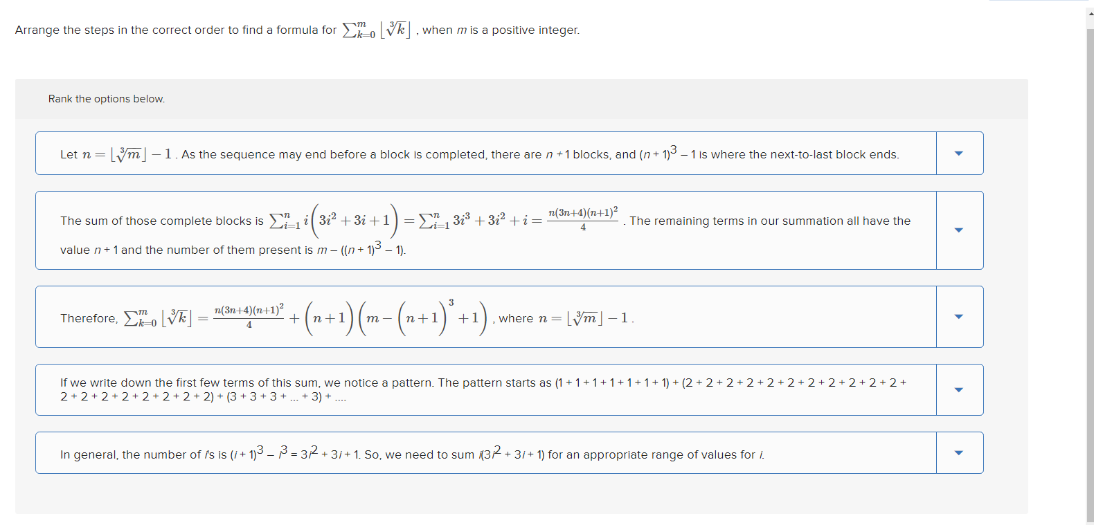 Solved Arrange the steps in the correct order to find a | Chegg.com