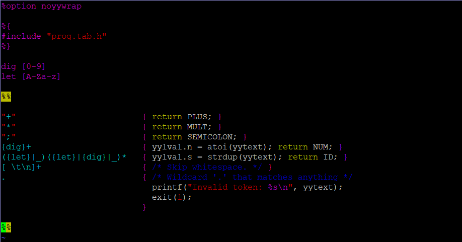 Solved In linux environment prog.l : Input file for | Chegg.com