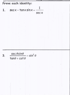 Solved Prove each identity 1 1. sec x = fax sin x = secx 3. | Chegg.com