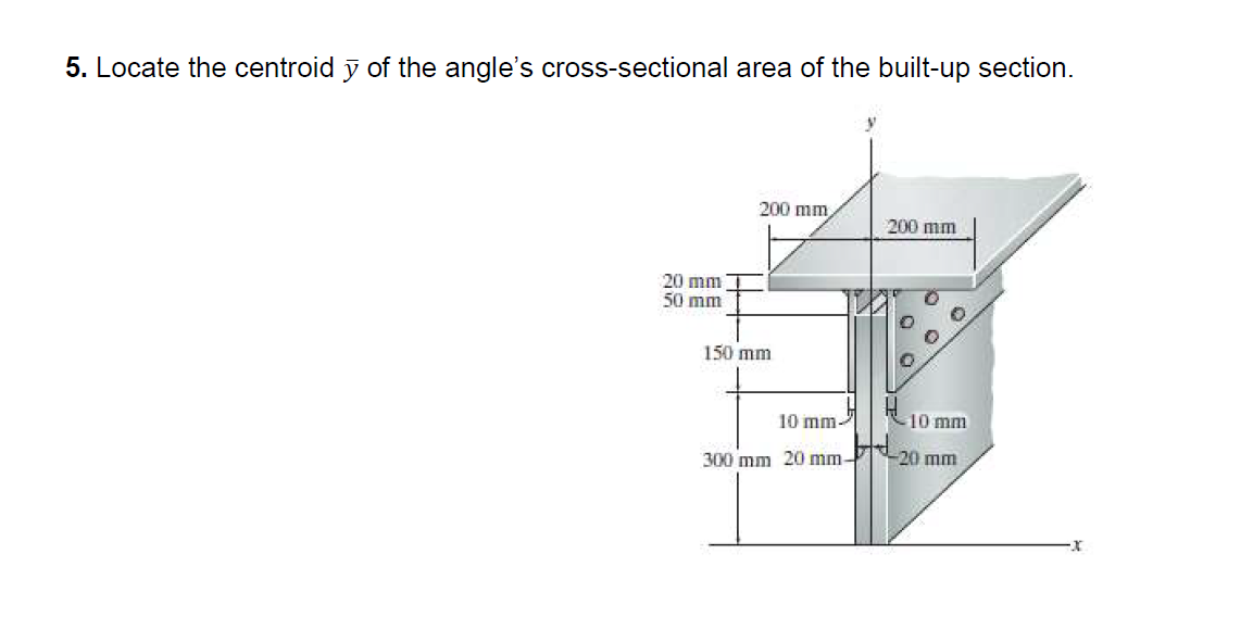 Solved 5. Locate the centroid y of the angle's | Chegg.com