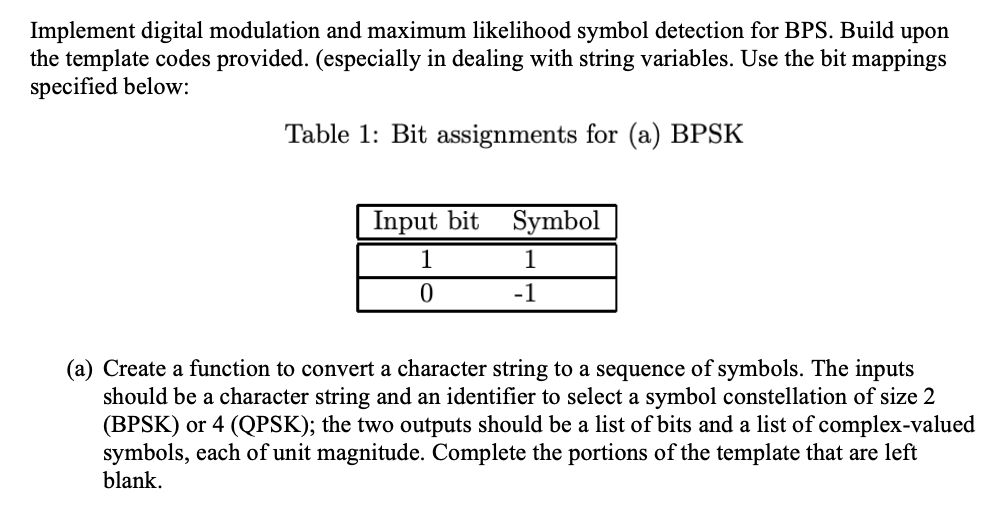 %% template for psk2char.m function [str,bits] = | Chegg.com