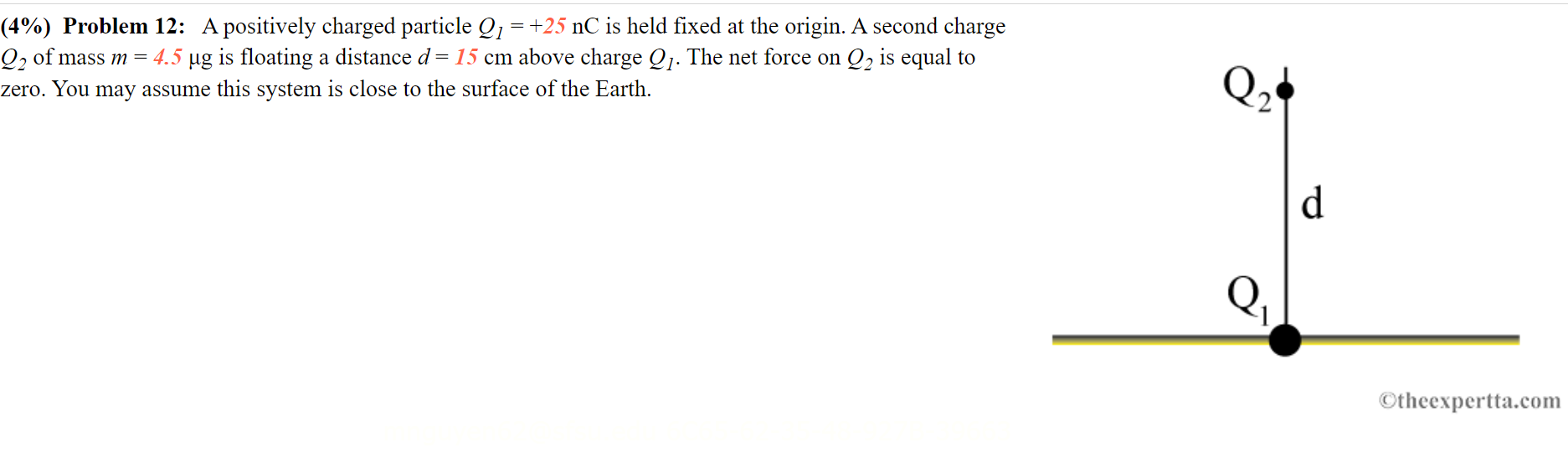 Solved @33\% Part (c) Calculate the magnitude of Q2 in units | Chegg.com