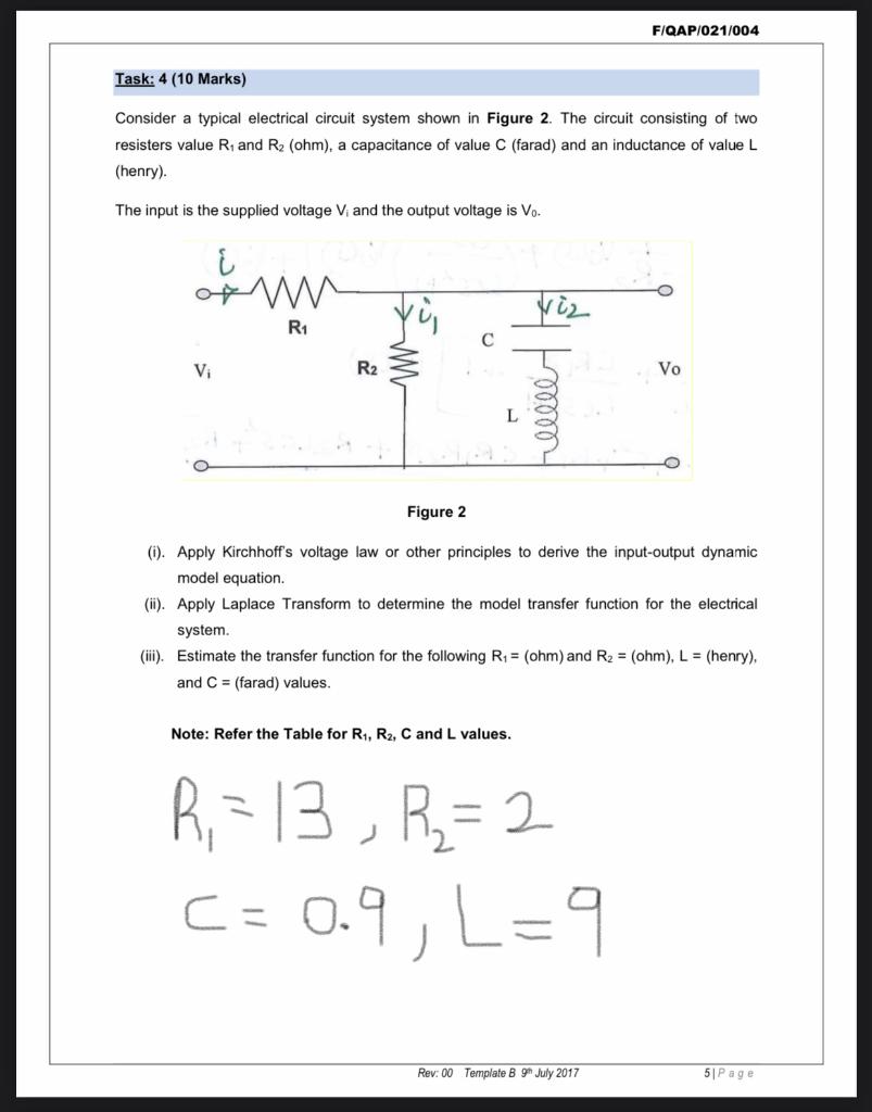 Solved FIQAP/021/004 Task: 4 (10 Marks) Consider a typical | Chegg.com
