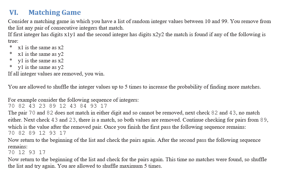 Write A Java Program That Simulates A Matching Game 6968