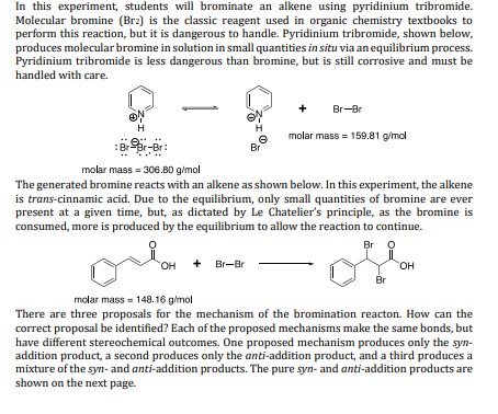 Solved In this experiment, students will brominate an alkene | Chegg.com